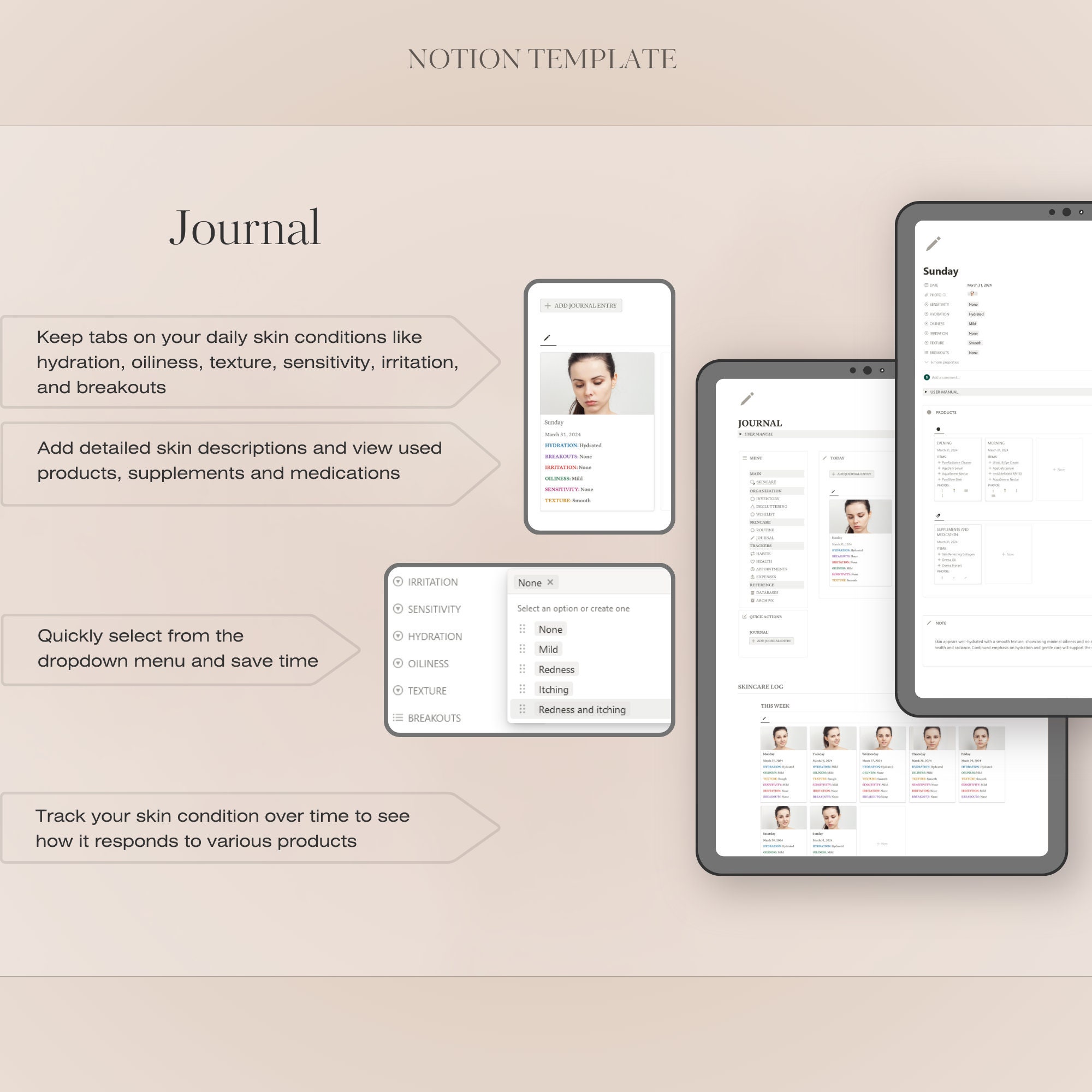 Skincare Planner Notion Template, Skincare Routine Tracker, Digital ...