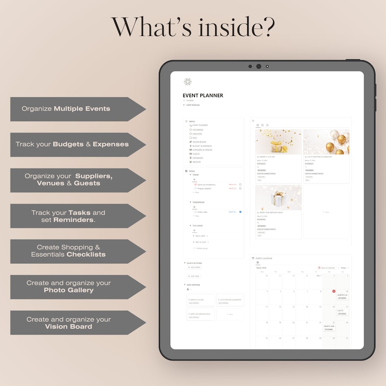 Notion Event Planner, Notion Event Organizer, Digital Event Planner ...