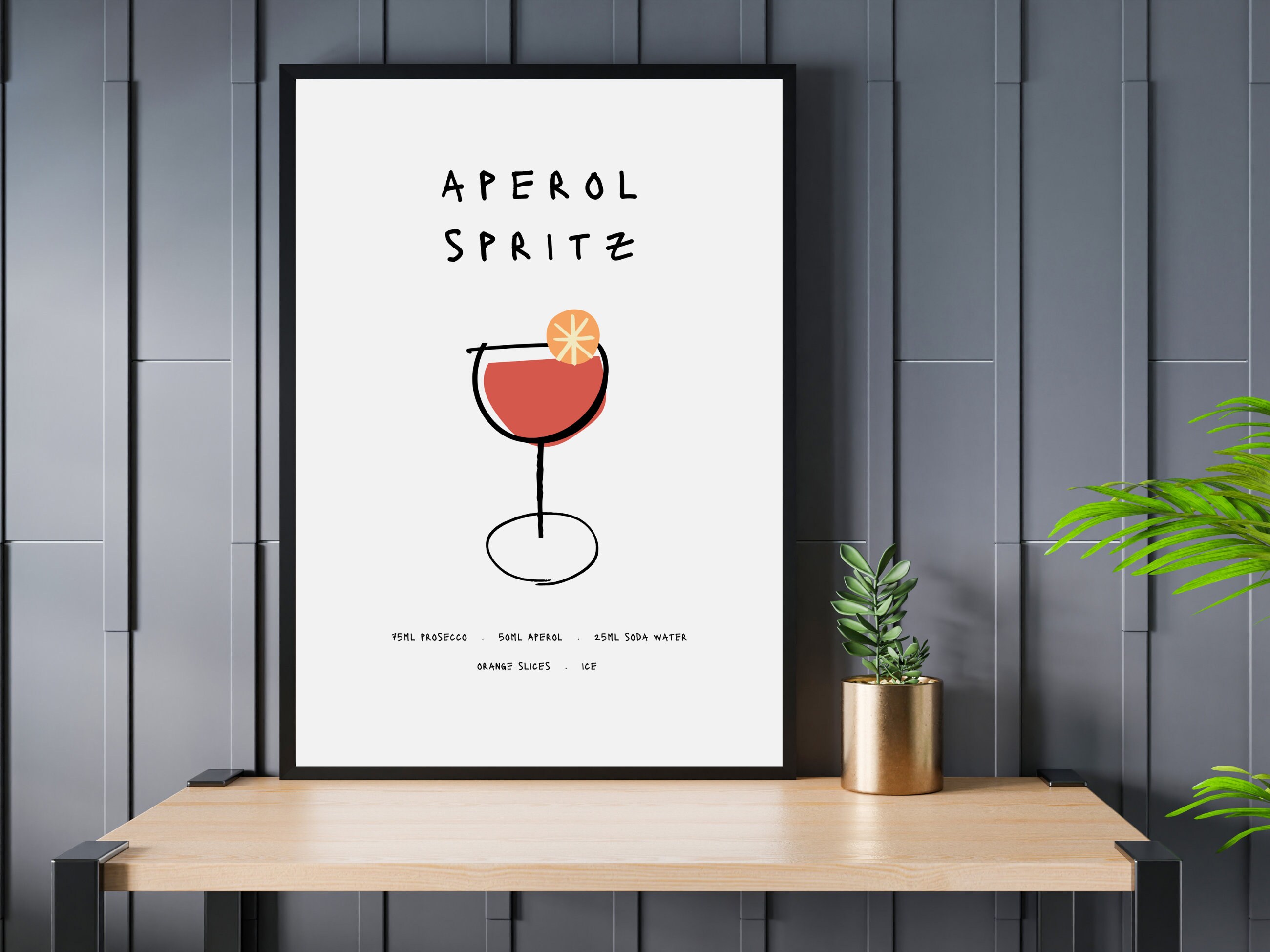 Aperol Spritz Poster Digital Download Wall Art Beautiful Art Cocktail ...