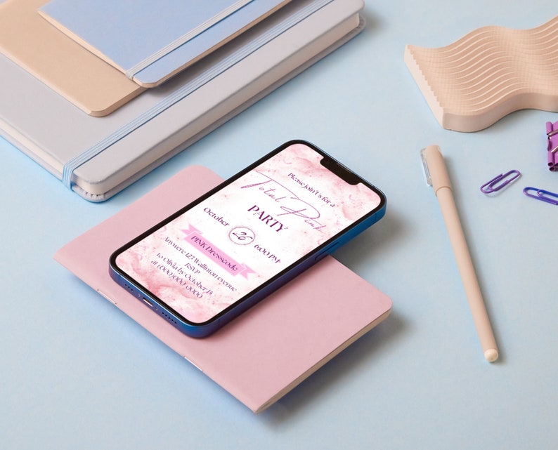 Editable Total Pink Party Invitation, Theme Party, Pink Dresscode ...