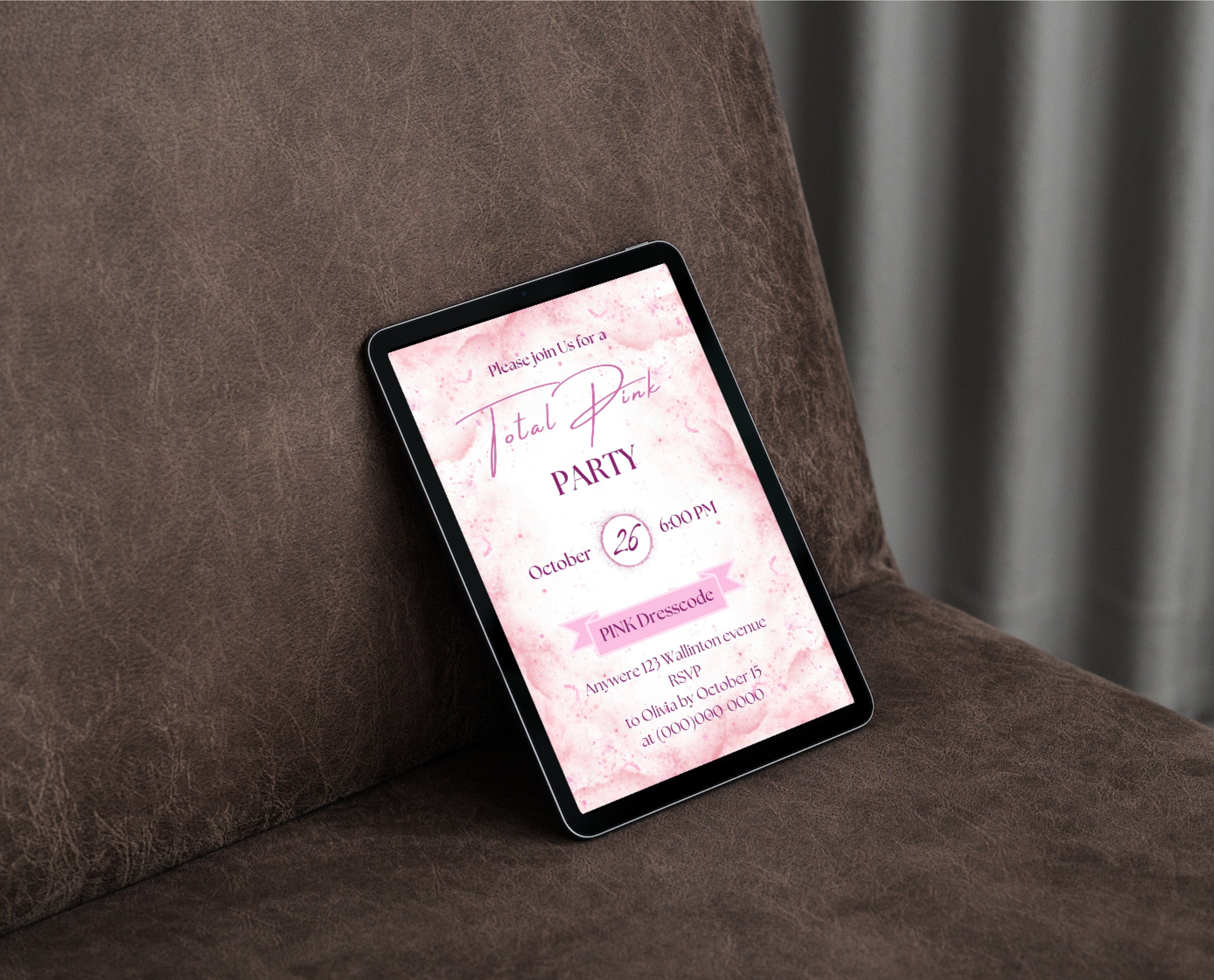 Editable Total Pink Party Invitation, Theme Party, Pink Dresscode ...