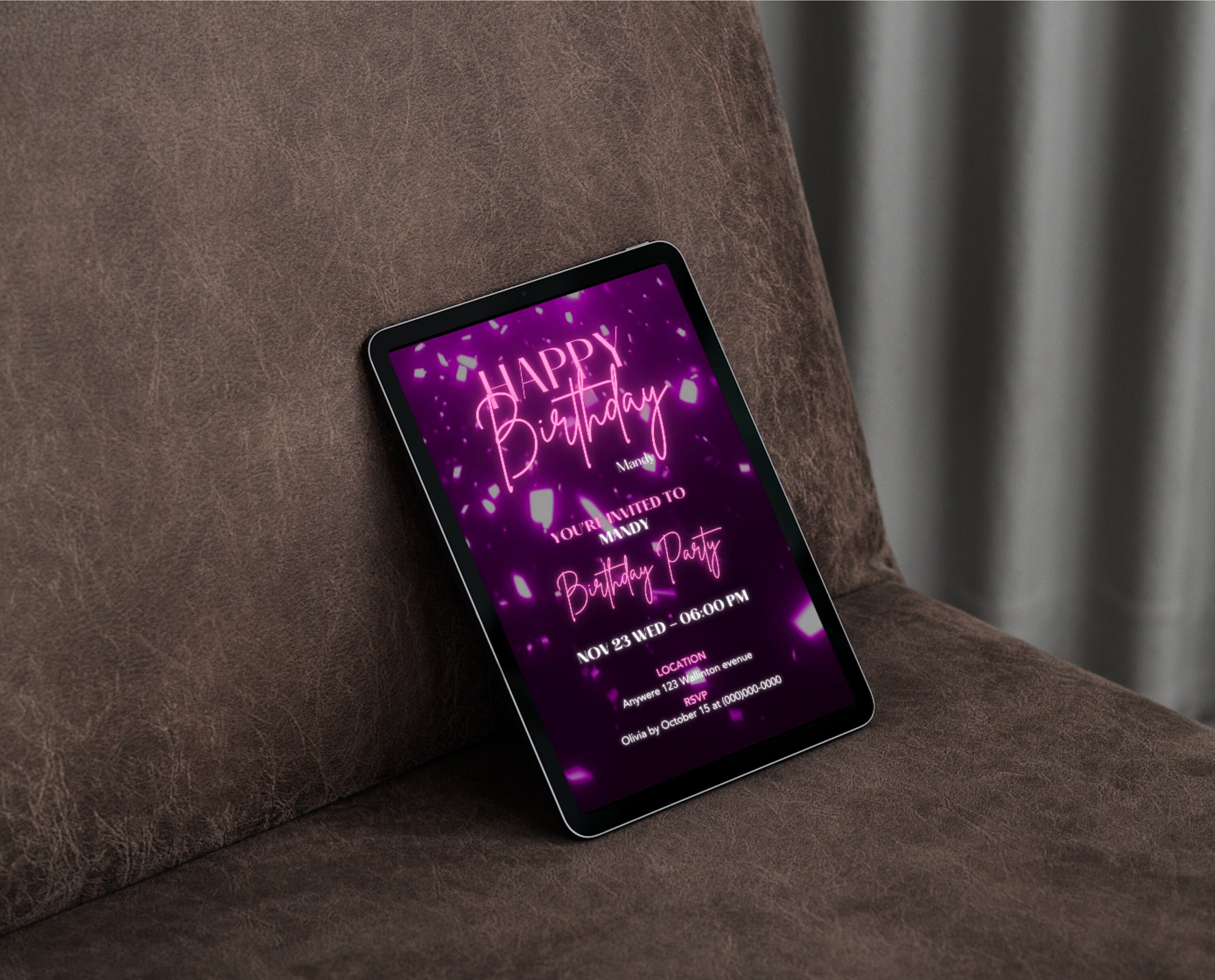 Editable Birthday Party Invitation, Birthday Celebration, Elegant ...