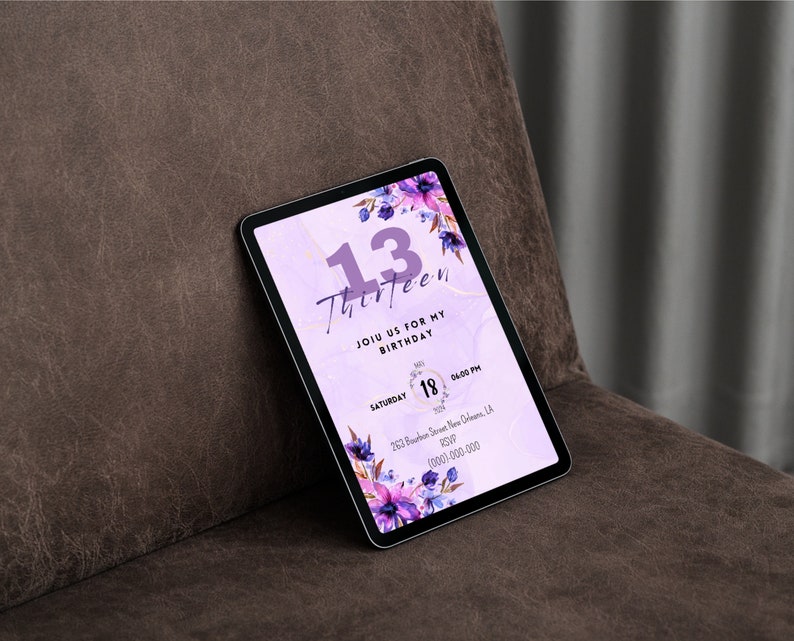 Editable Birthday Party Invitation, Birthday Celebration, Elegant ...