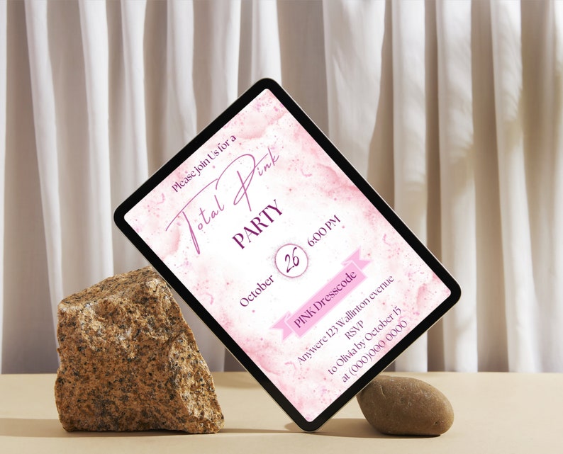 Editable Total Pink Party Invitation, Theme Party, Pink Dresscode ...