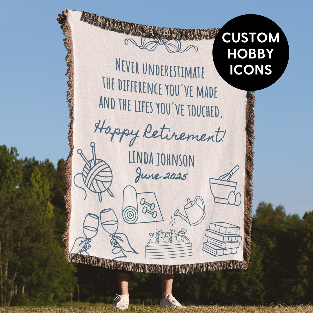 Personalized Retirement Blanket Gift for Women, Retirement Party 2025 ...