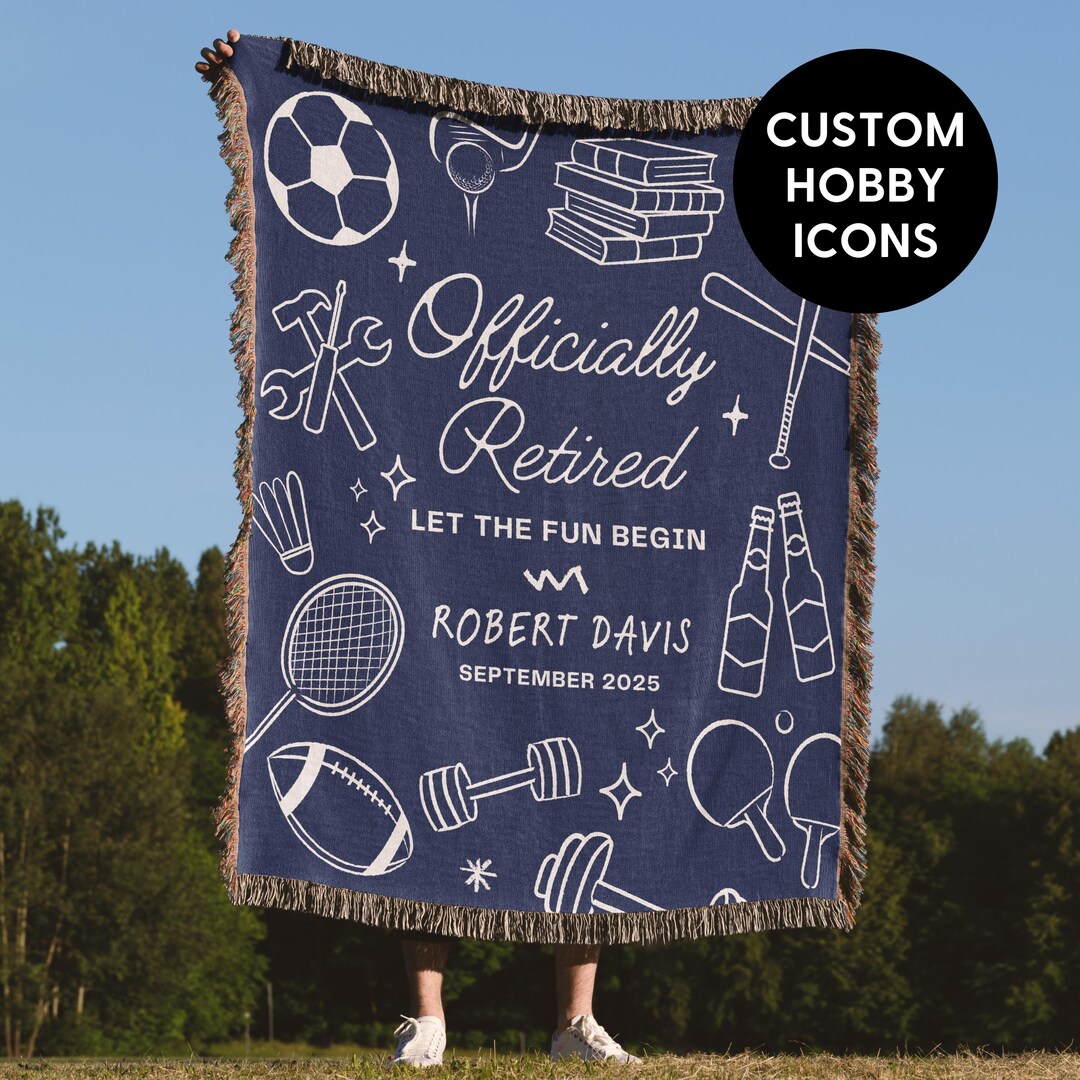 Personalized Retirement Blanket Gift for Men Women Retirement Party ...