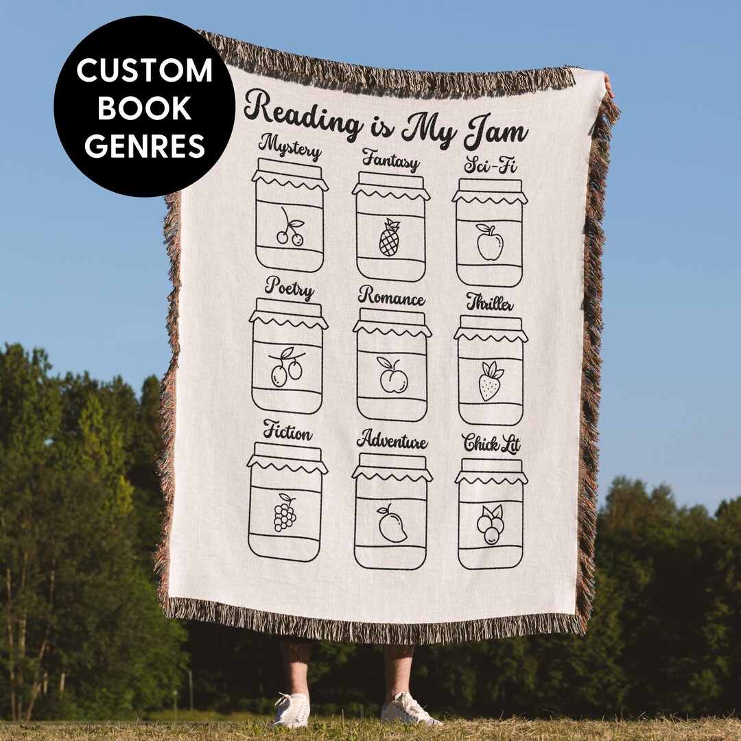 Personalized Book Lover Throw, Reading is My Jam Woven Throw, Funny ...