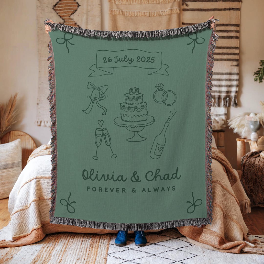 Personalized Couple Blanket, Wedding Gift, Custom Anniversary Gift ...