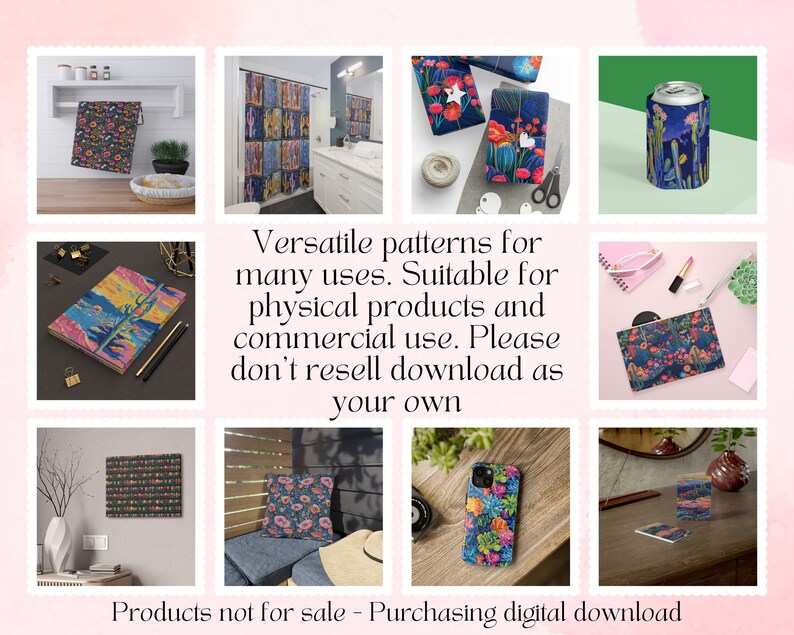 24 Embroidery Style Desert Landscape Seamless Pattern, Preppy Patterns ...