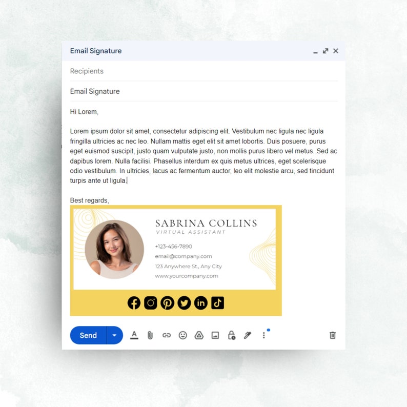 Modern Email Signature Template With Clickable Icons, Editable in Canva & Google Docs, Gmail ...