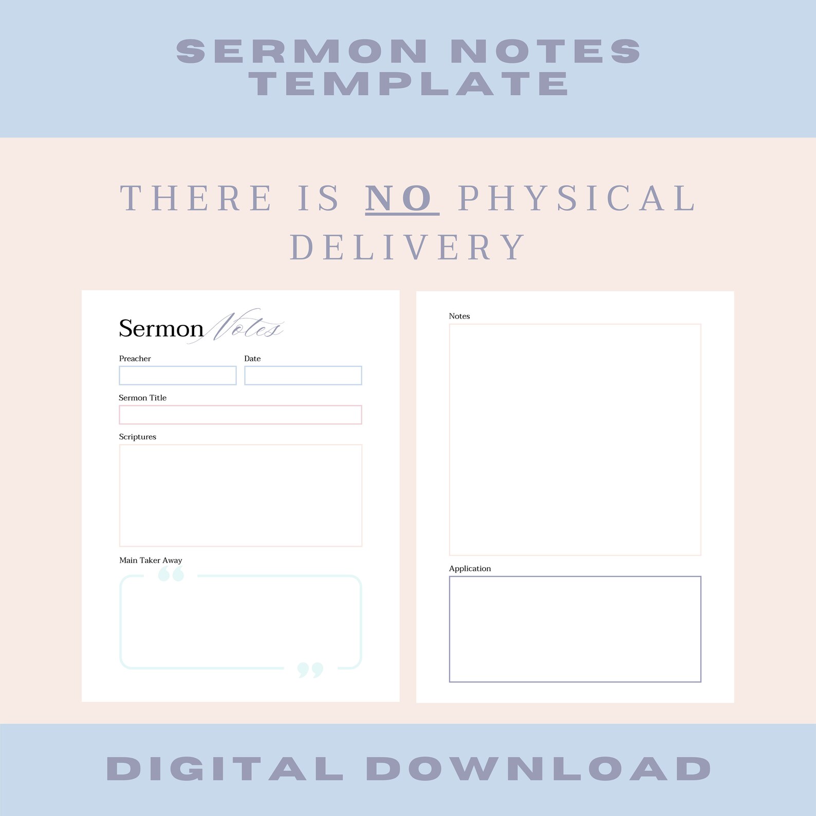 Printable Sermon Note - Etsy