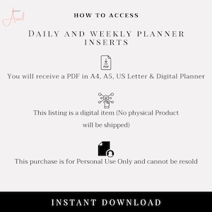 Printable Daily and Weekly Planner Inserts | Time Management, Task ...