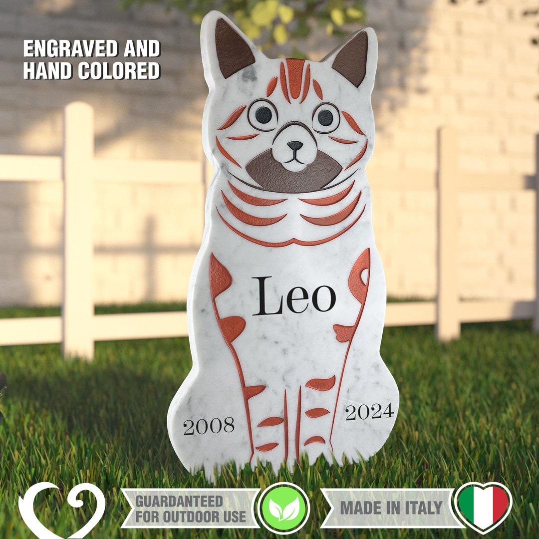 Cat Shaped Memorial, Custom Pet Memorial, Cat Tomb Stone, Headstone for ...