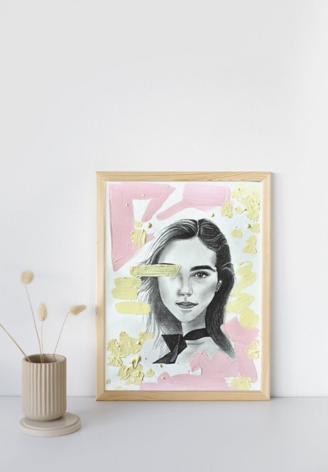 Art Print of jennifer Mix of Realism and Abstract Art Abstract Portrait ...