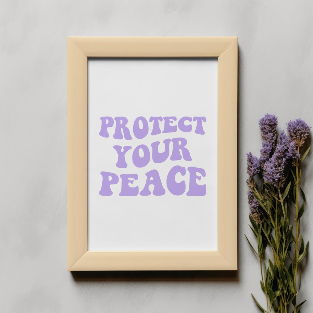 Protect Your Peace retro Wavy Text Printable Wall Art 16x20 Inches ...