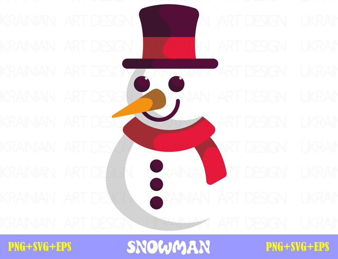 Snowman SVG, Cute Snowman Vector, EPS, Christmas Svg, Snowman Clipart ...