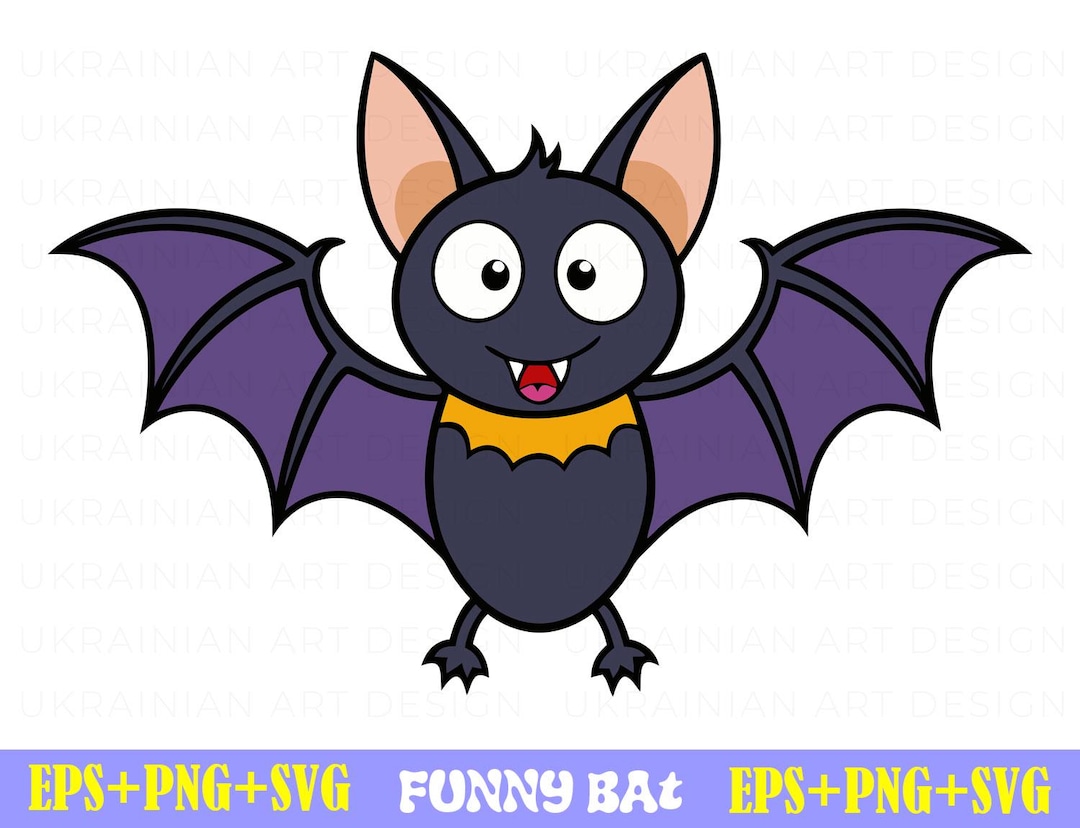 Funny Cartoon Bat PNG Vector Clipart, Halloween Clipart, Cute Bat ...