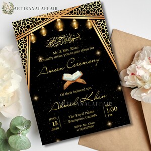 Ameen Ceremony Invitation Card Muslim Quran Reading Celebration ...