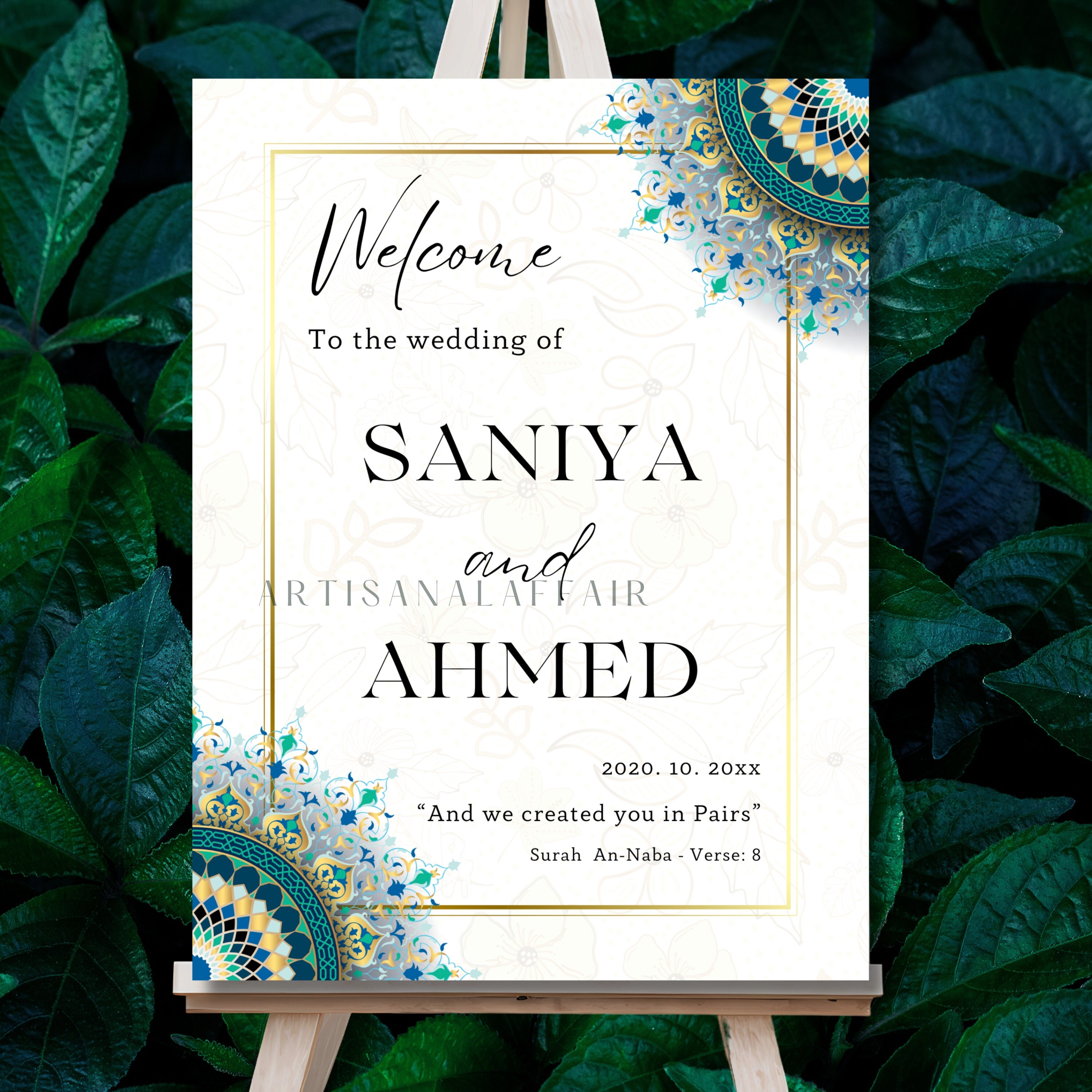 Muslim Wedding Welcome Sign Islamic Wedding Welcome Sign Digital ...