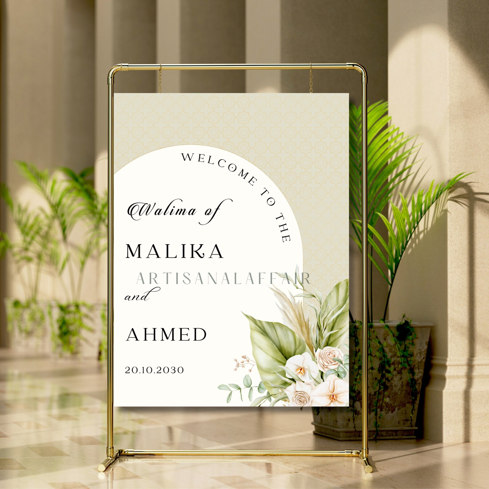 Boho Nikkah Welcome Sign Arch Nikah Welcome Poster Muslim Wedding ...