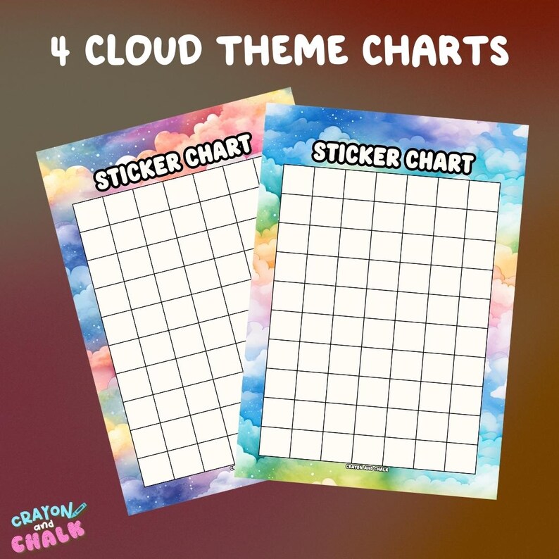 Sticker Chart Rainbow Clouds | Behaviour Management Tool | Reward Chart ...
