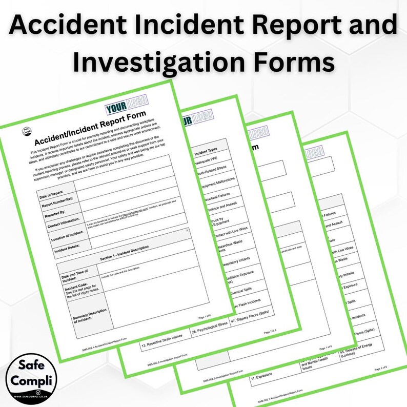 Workplace Accident / Incident Management Toolkit procedure, Forms and Dashboard - Etsy