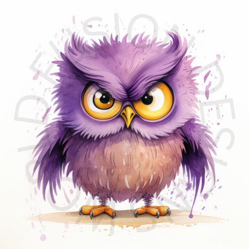 Angry Owls Clip Art, 8 Illustrations, Use for Scrapbooking, Wall Art ...