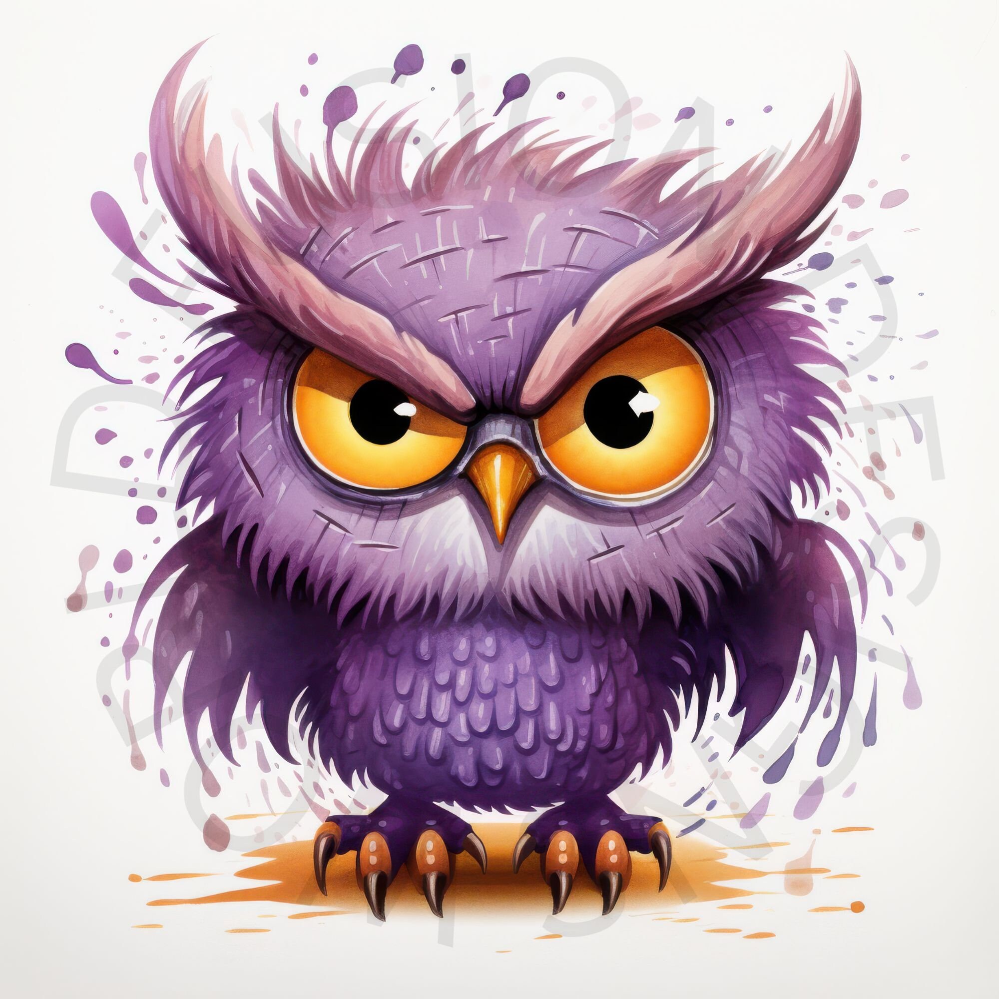 Angry Owls Clip Art, 8 Illustrations, Use for Scrapbooking, Wall Art ...