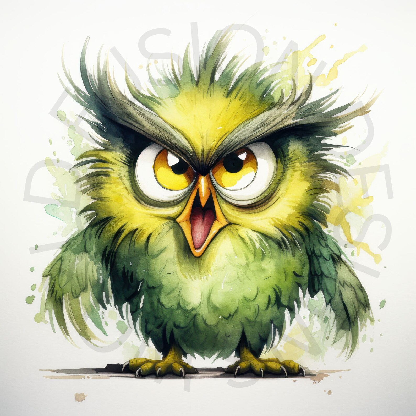 Angry Owls Clip Art, 8 Illustrations, Use for Scrapbooking, Wall Art ...