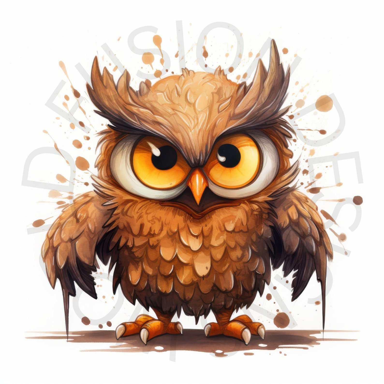 Angry Owls Clip Art, 8 Illustrations, Use for Scrapbooking, Wall Art ...