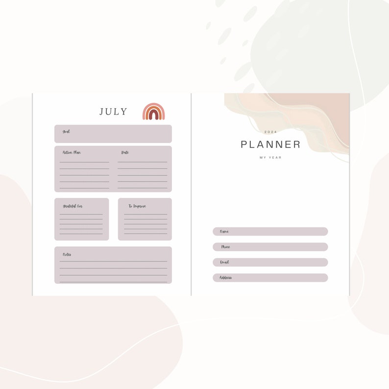 Boho Aesthetic 2024 Planner Calendar - Etsy