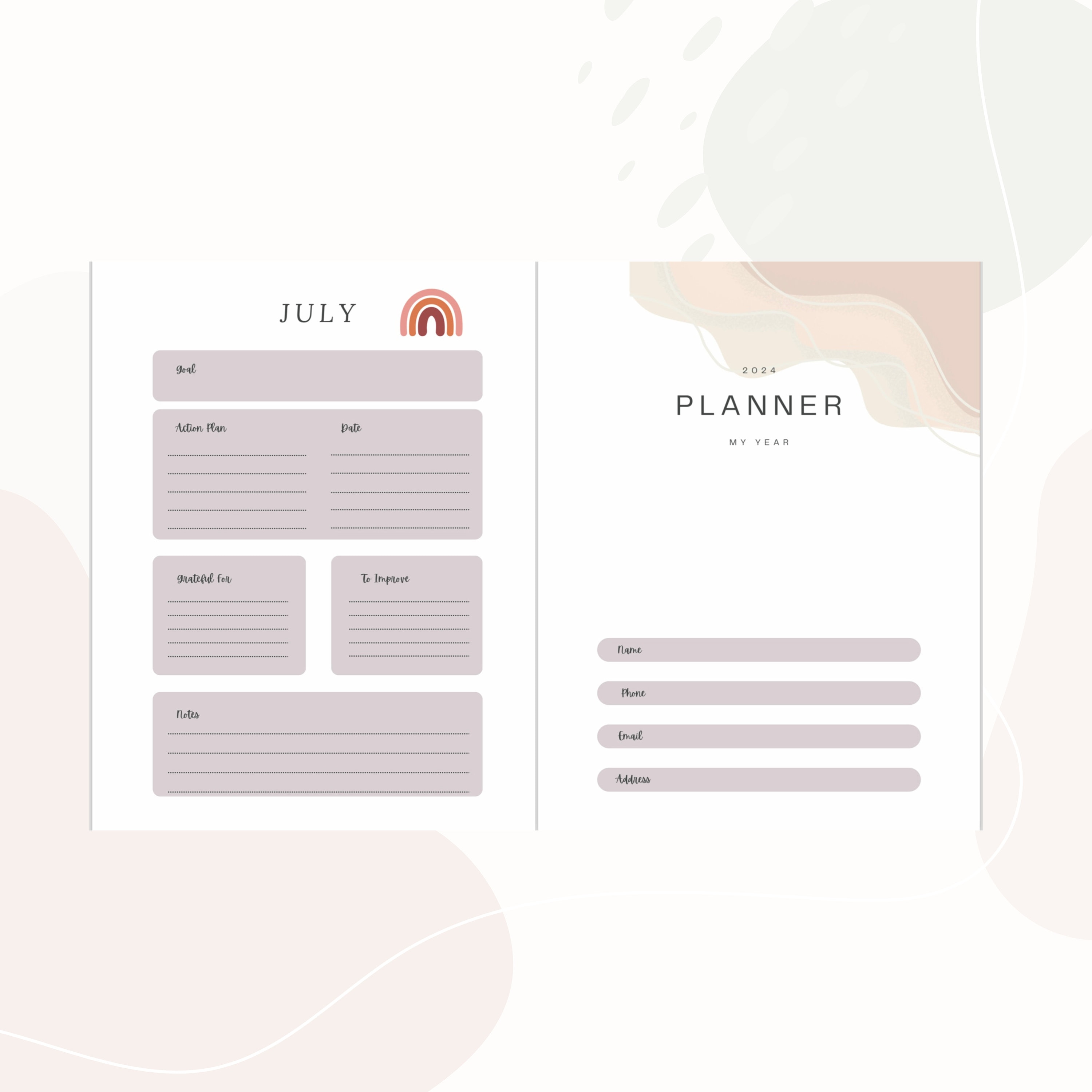 Boho Aesthetic 2024 Planner Calendar - Etsy