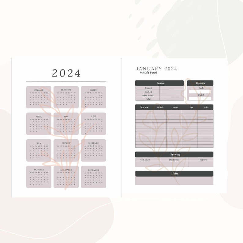 Boho Aesthetic 2024 Planner Calendar - Etsy