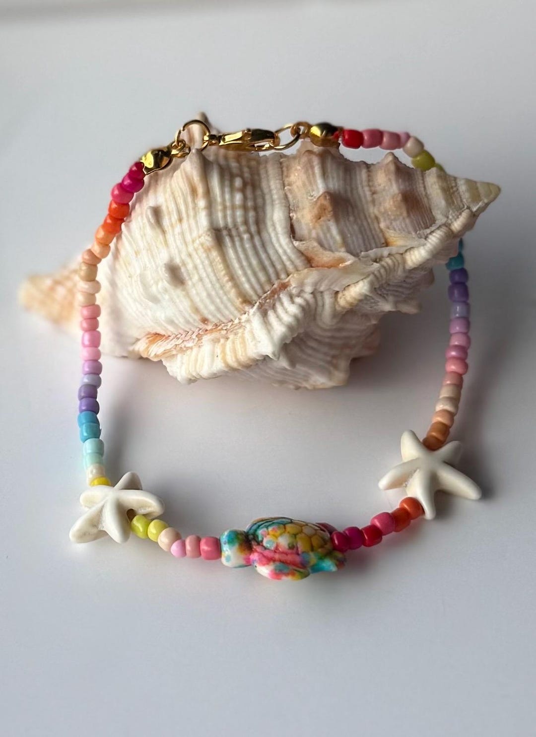Handmade Pastel Turtle Seed Bead Anklet – Beachy Jewelry - Etsy