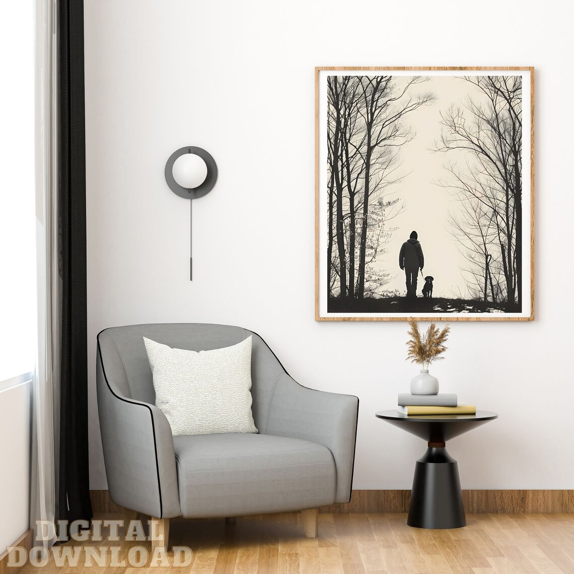 Man and Dog Art , Gift for Him, Digital Download,instant DOWNLOAD - Etsy