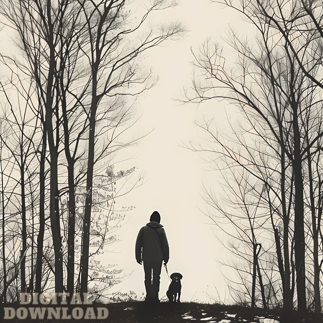 Man and Dog Art , Gift for Him, Digital Download,instant DOWNLOAD - Etsy