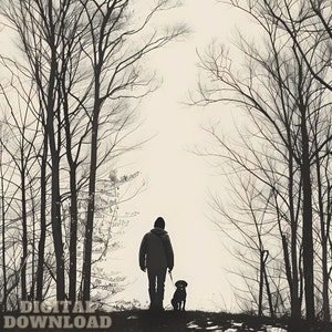 Man and Dog Art , Gift for Him, Digital Download,instant DOWNLOAD - Etsy