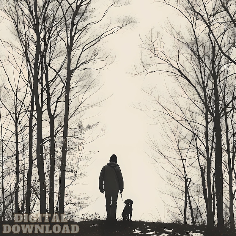 Man and Dog Art , Gift for Him, Digital Download,instant DOWNLOAD - Etsy