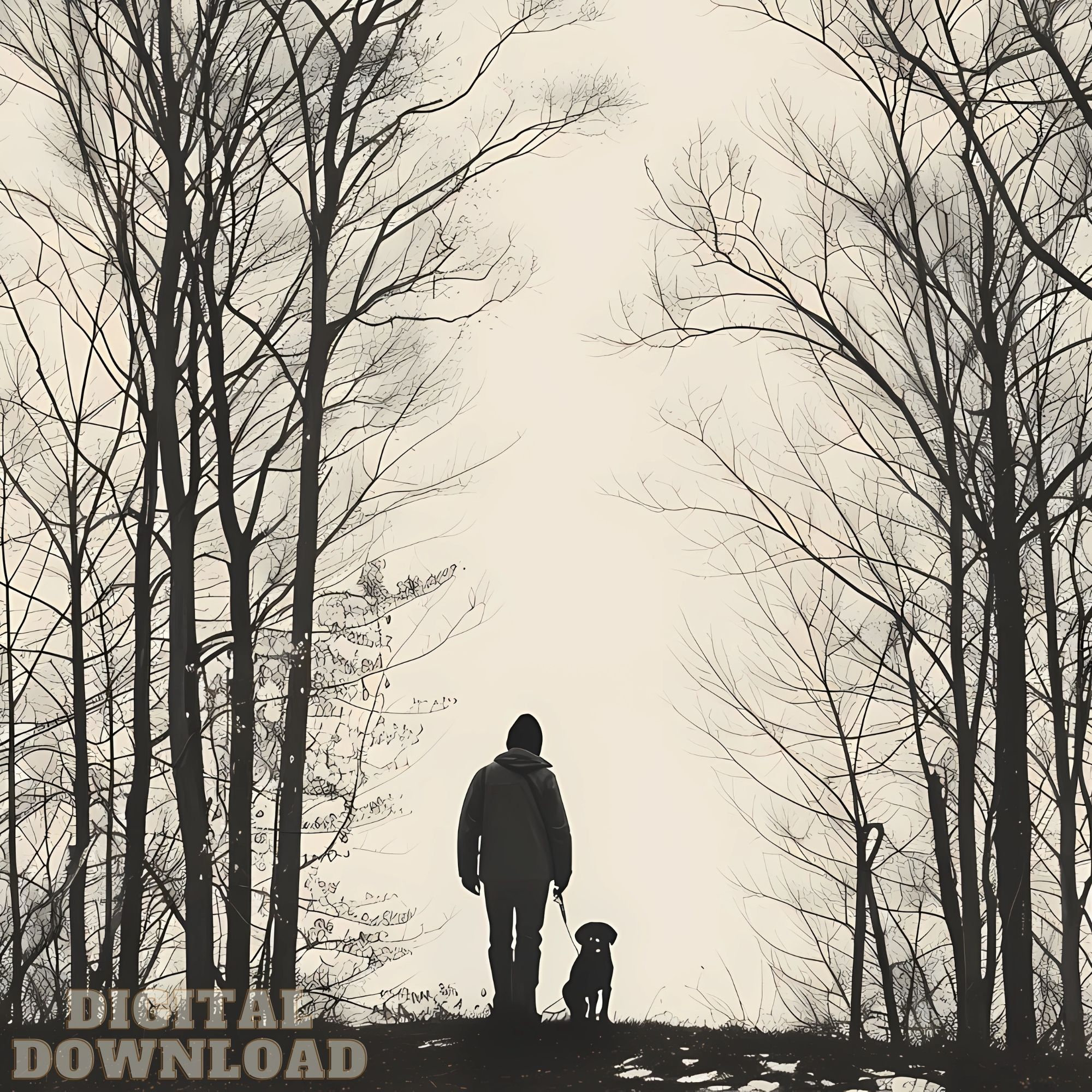 Man and Dog Art , Gift for Him, Digital Download,instant DOWNLOAD - Etsy