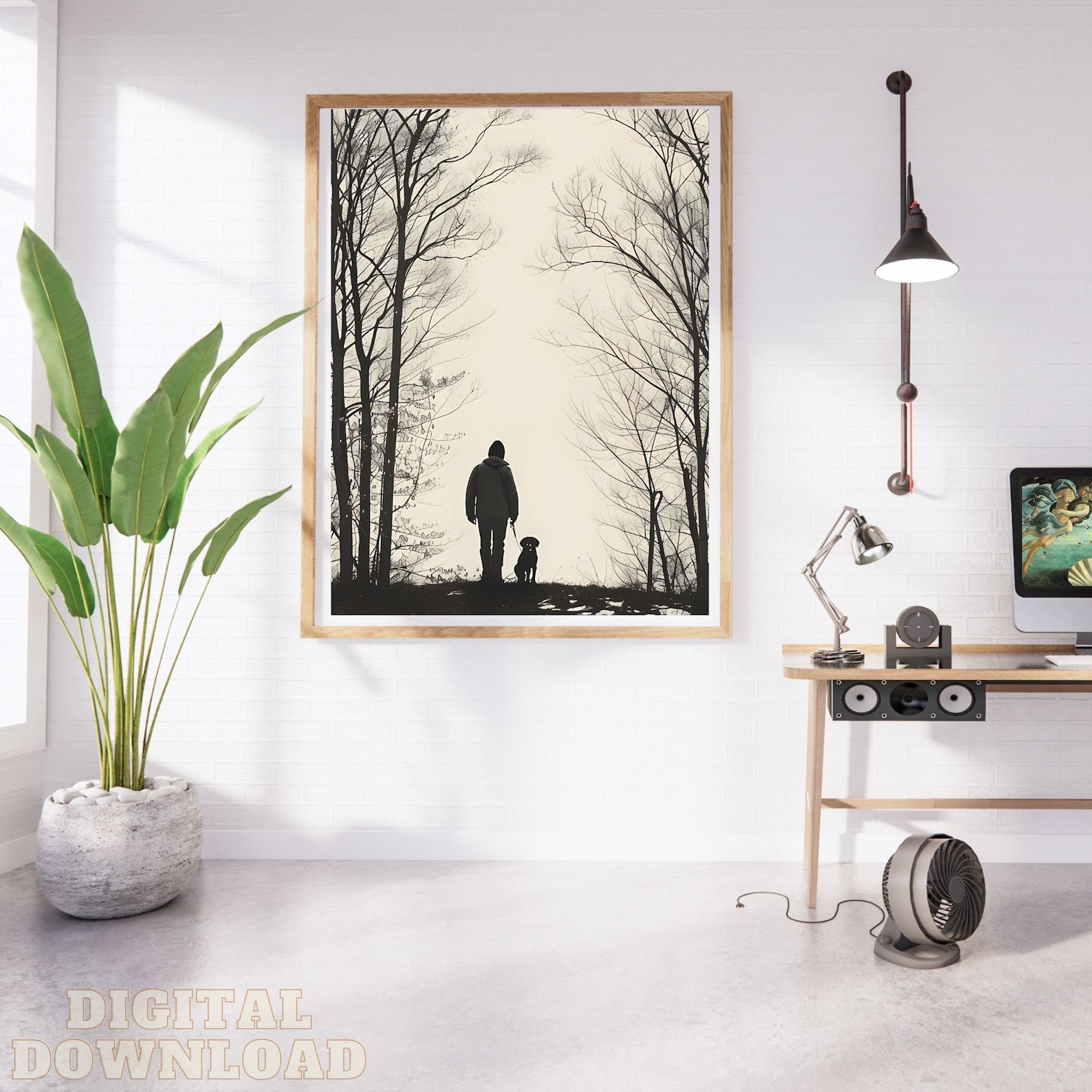 Man and Dog Art , Gift for Him, Digital Download,instant DOWNLOAD - Etsy