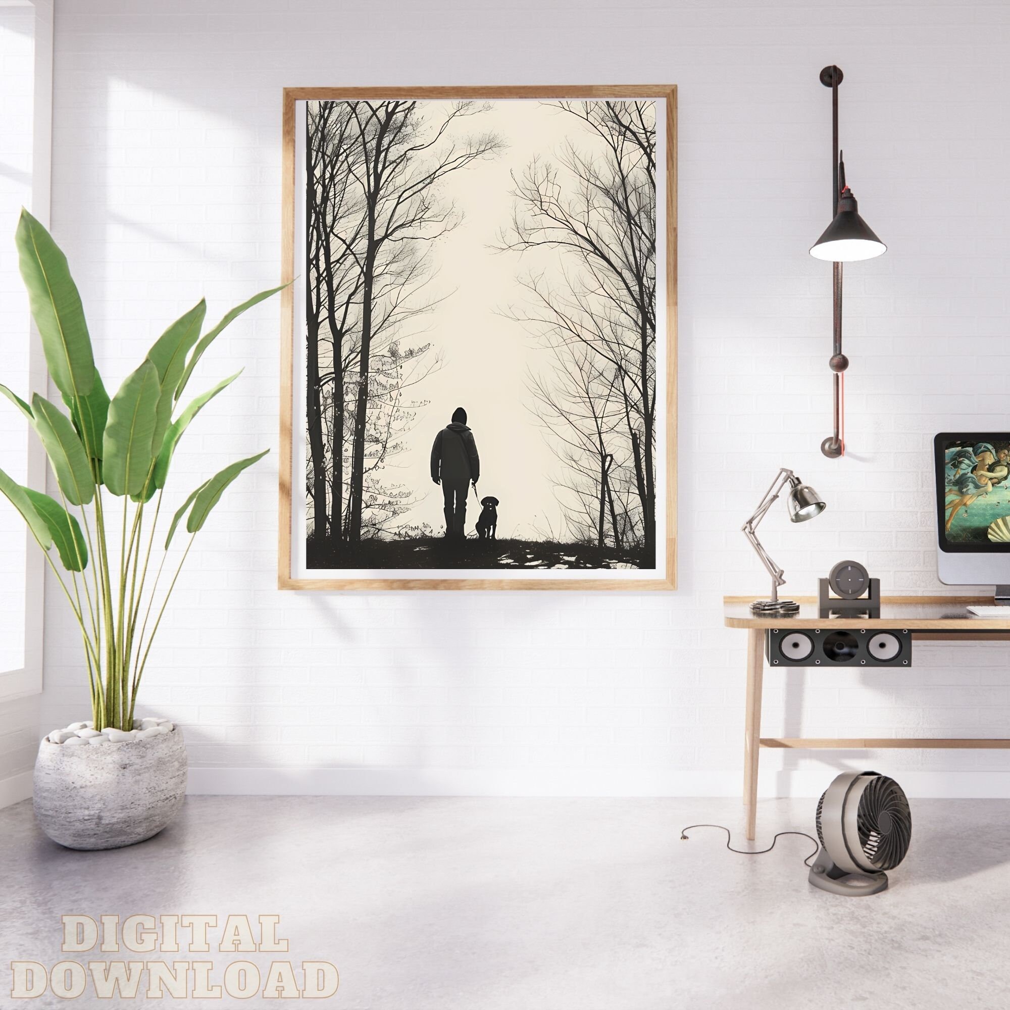 Man and Dog Art , Gift for Him, Digital Download,instant DOWNLOAD - Etsy