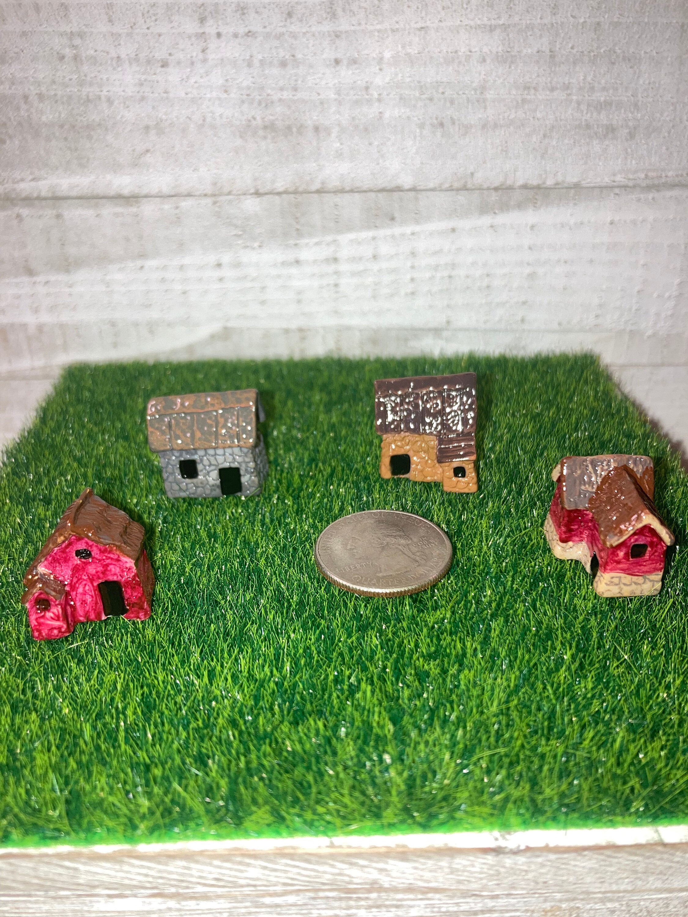 Set of Micro Houses for Fairy Gardens Mini Houses for Plant Decor - Etsy