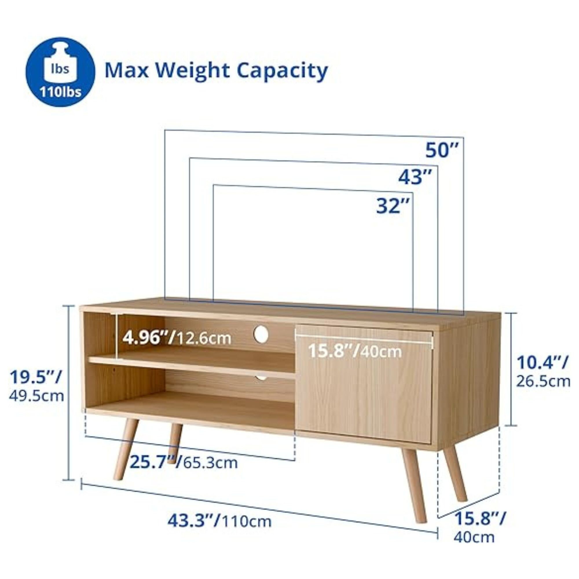 Oak Wood TV Unit & Console Handcrafted Modern and Unique Design TV ...