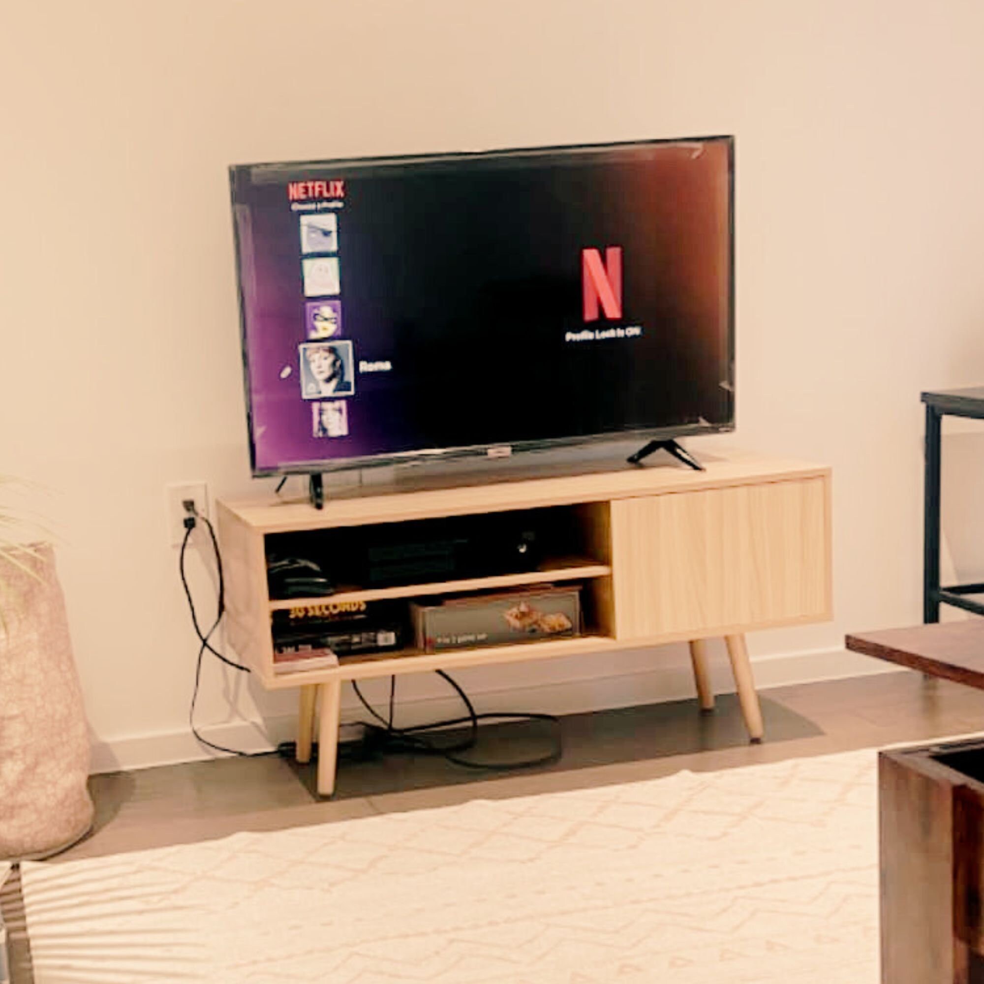 Oak Wood TV Unit & Console Handcrafted Modern and Unique Design TV ...