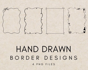 Wavy Squiggle Border Illustration PNG Hand Drawn Wavy Curly Frame ...