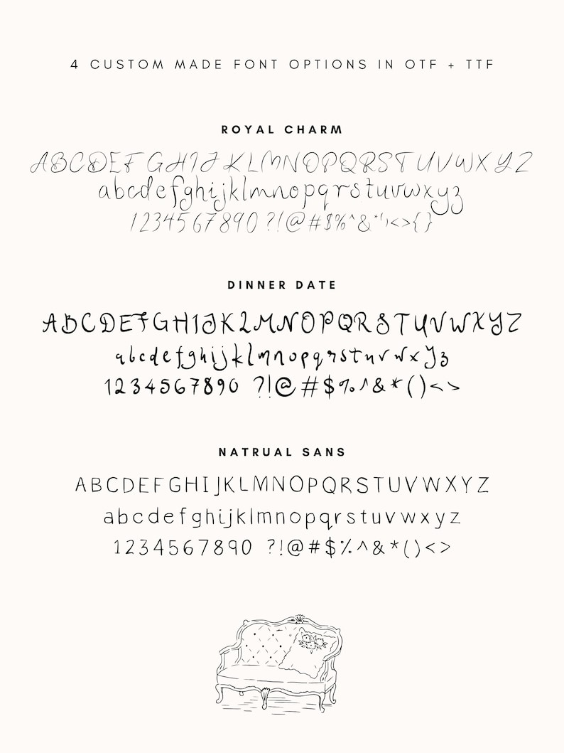 Garden Vintage French Château Wedding Font and Clipart Bundle, Romantic ...