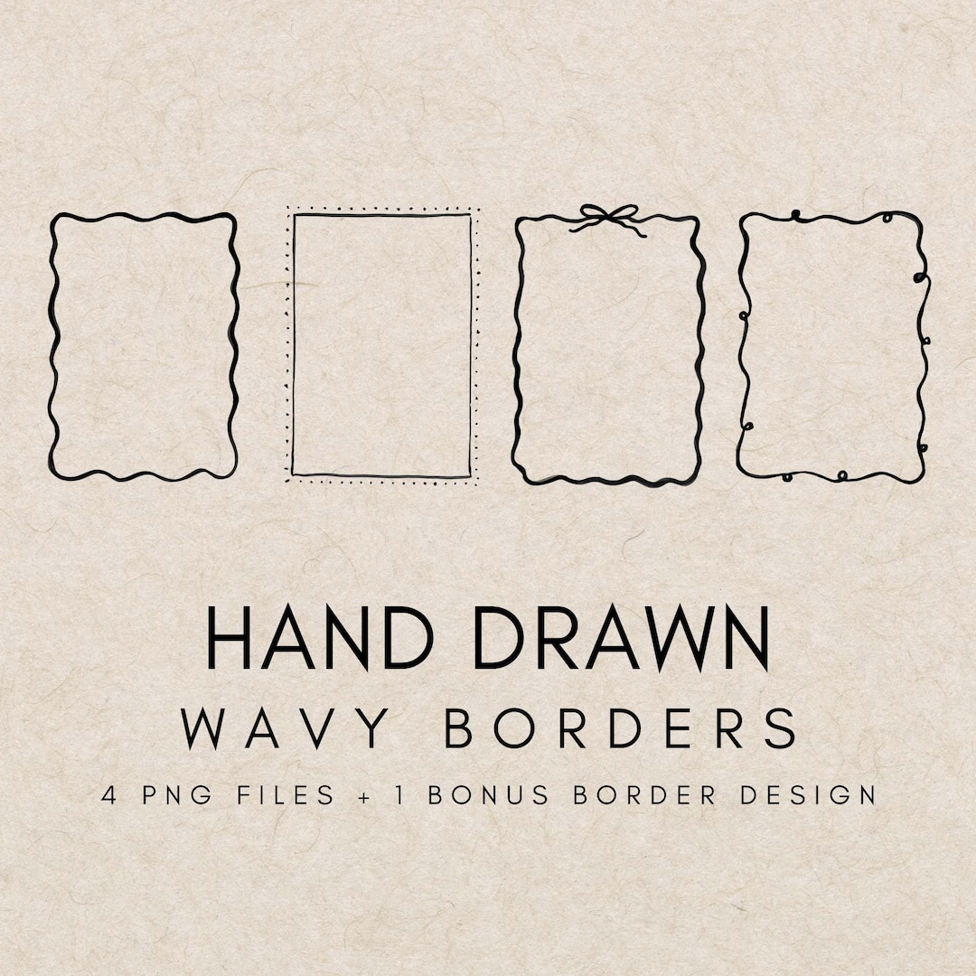 Wavy Squiggle Border Illustration PNG - Hand Drawn Wavy Curly Frame ...