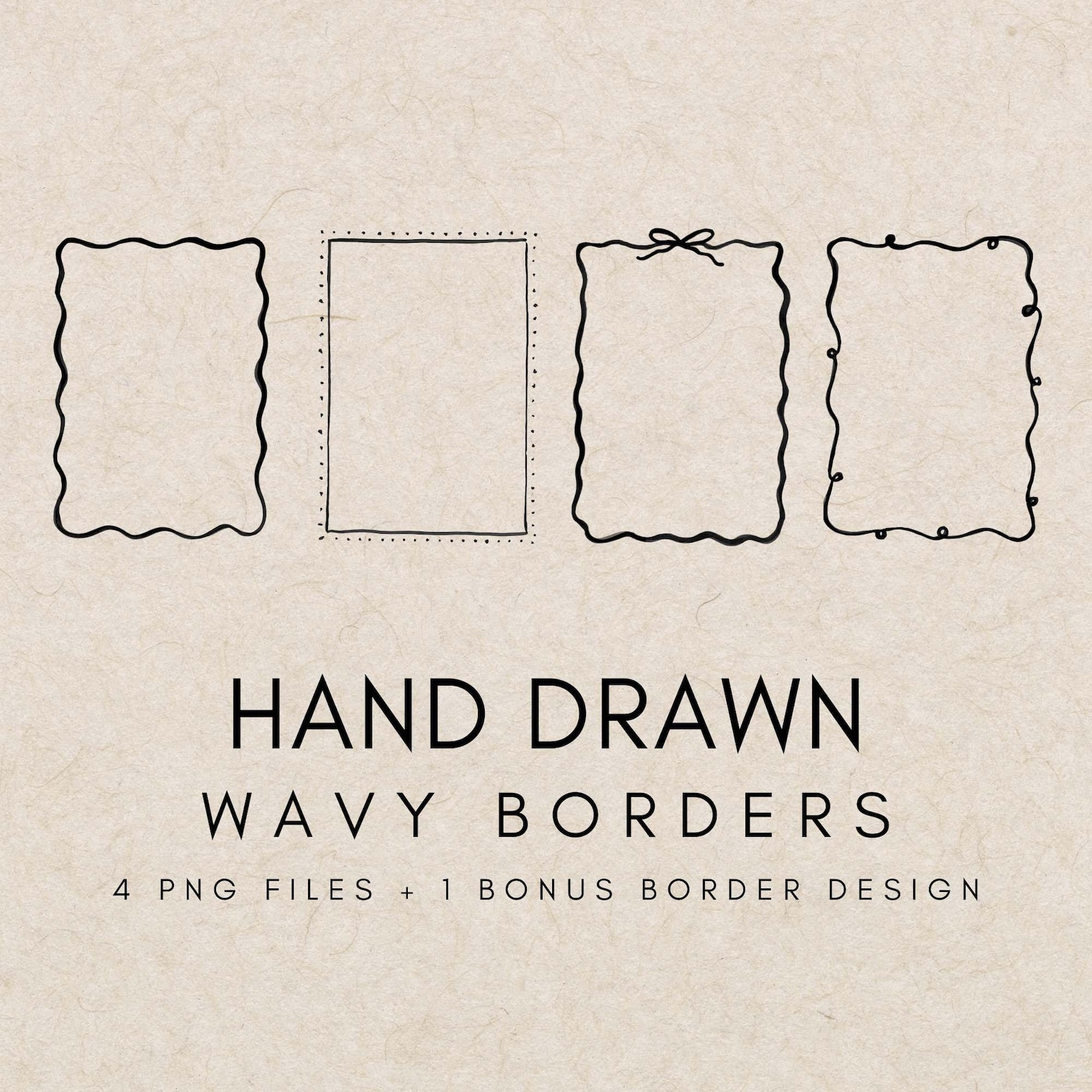 Wavy Squiggle Border Illustration PNG - Hand Drawn Wavy Curly Frame ...
