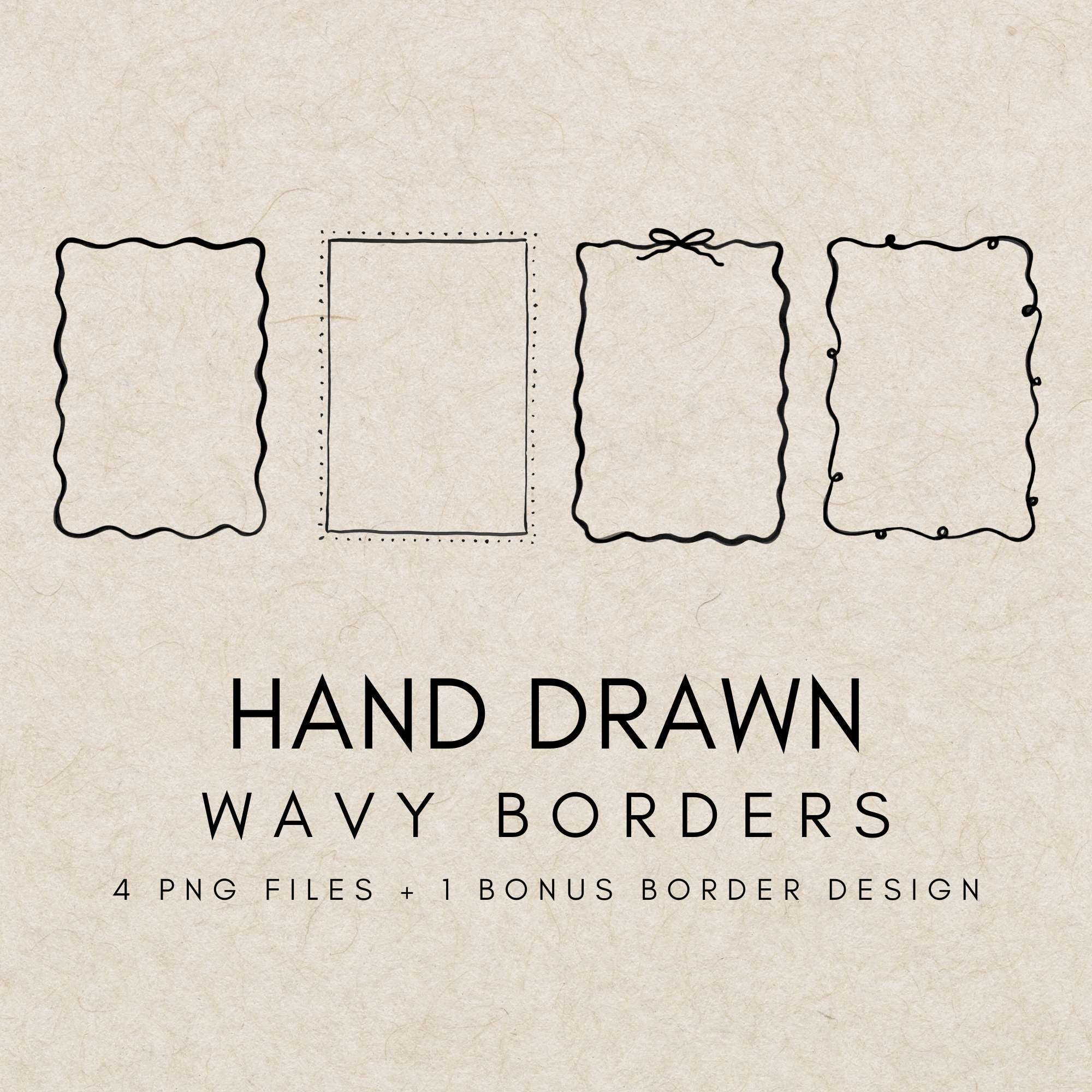 Wavy Squiggle Border Illustration PNG - Hand Drawn Wavy Curly Frame ...