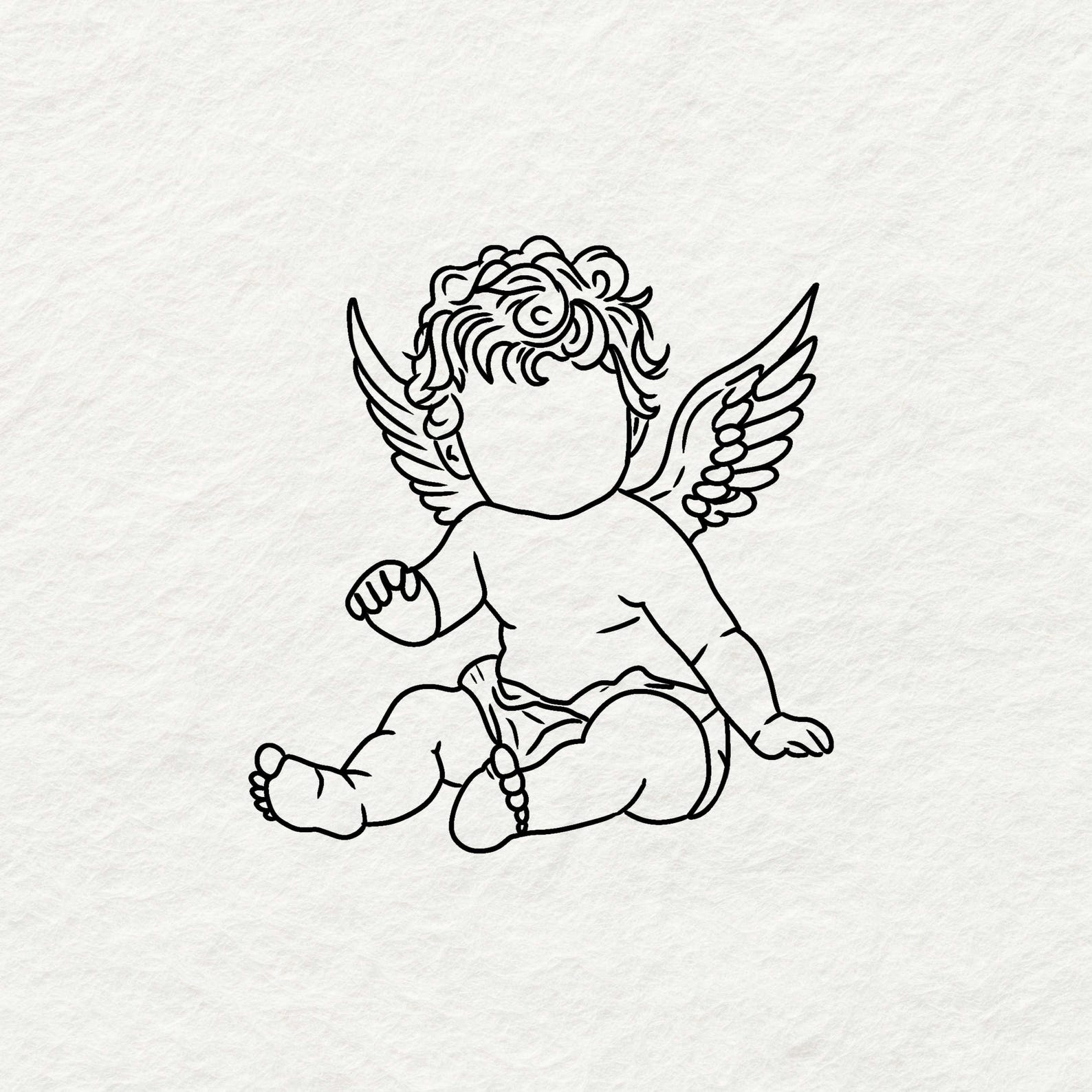Cherub Vector Clipart, Faceless Cupid PNG, Valentine's Angel Art, Greek ...